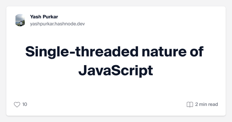 Yash Purkar on LinkedIn: Single-threaded nature of JavaScript Yash Purkar on LinkedIn: Single-threaded nature of JavaScript