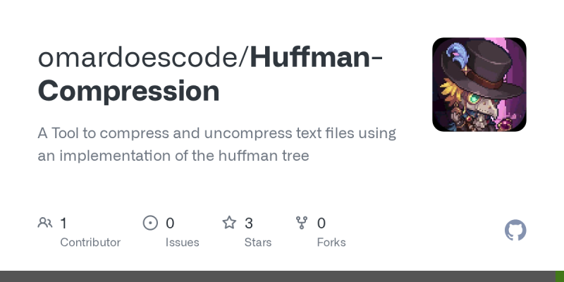 Omar Mohammad on LinkedIn: GitHub - omardoescode/Huffman-Compression: A ... Omar Mohammad on LinkedIn: GitHub - omardoescode/Huffman-Compression: A ...