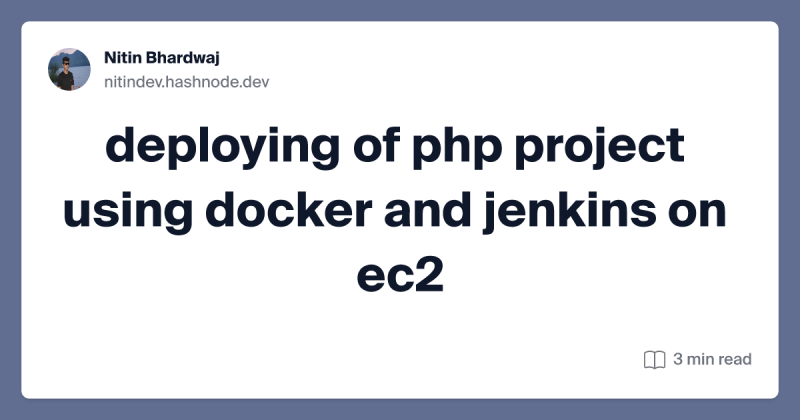 Nitin Bhardwaj on LinkedIn: deploying of php project using docker and ... Nitin Bhardwaj on LinkedIn: deploying of php project using docker and ...