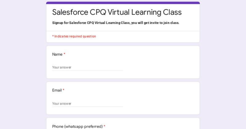 Join the Salesforce CPQ Virtual Learning Class on this Sunday, 15 July ... Join the Salesforce CPQ Virtual Learning Class on this Sunday, 15 July ...