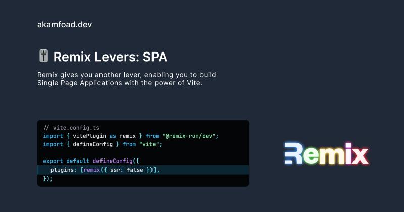Akam Foad on LinkedIn: 🎚️ Remix Levers: SPA | Akam Foad Akam Foad on LinkedIn: 🎚️ Remix Levers: SPA | Akam Foad