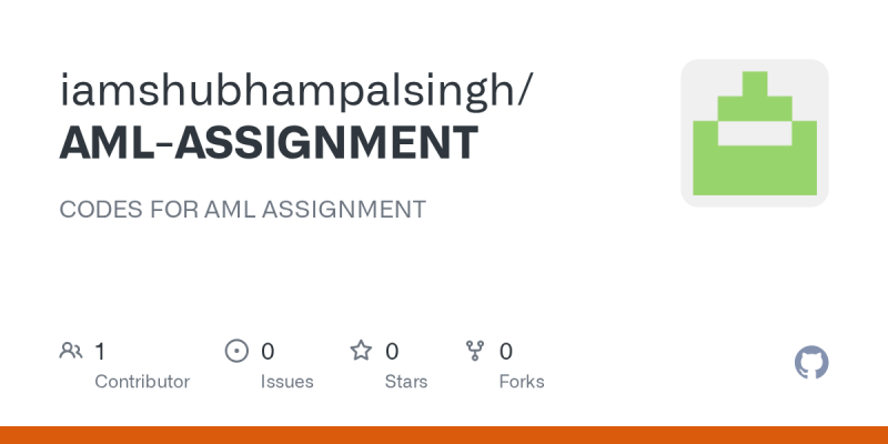 Shubham Pal Singh on LinkedIn: GitHub - iamshubhampalsingh/AML ... Shubham Pal Singh on LinkedIn: GitHub - iamshubhampalsingh/AML ...