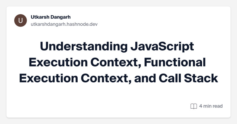 Utkarsh Dangarh on LinkedIn: Mastering JavaScript Execution Context and ... Utkarsh Dangarh on LinkedIn: Mastering JavaScript Execution Context and ...