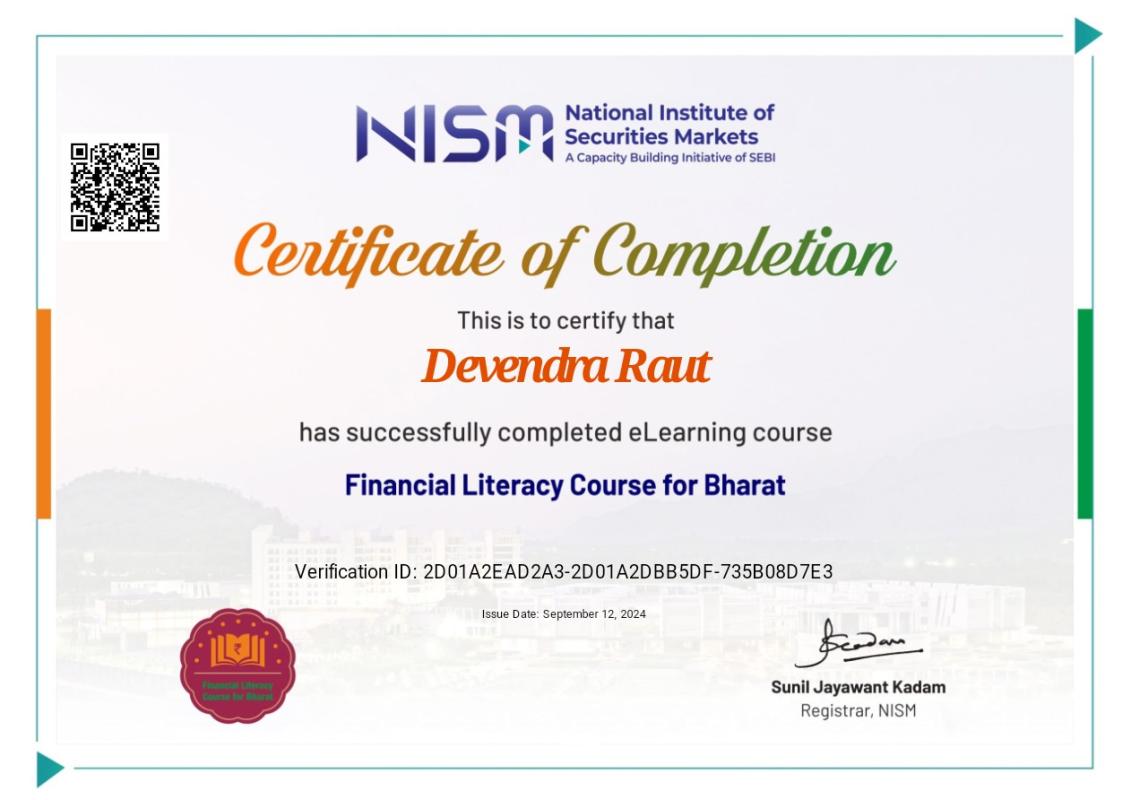 Devendra Raut on LinkedIn: Certificate Devendra Raut on LinkedIn: Certificate