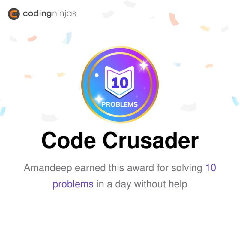 Amandeep . on LinkedIn: Codingninjas | Achievements Amandeep . on LinkedIn: Codingninjas | Achievements