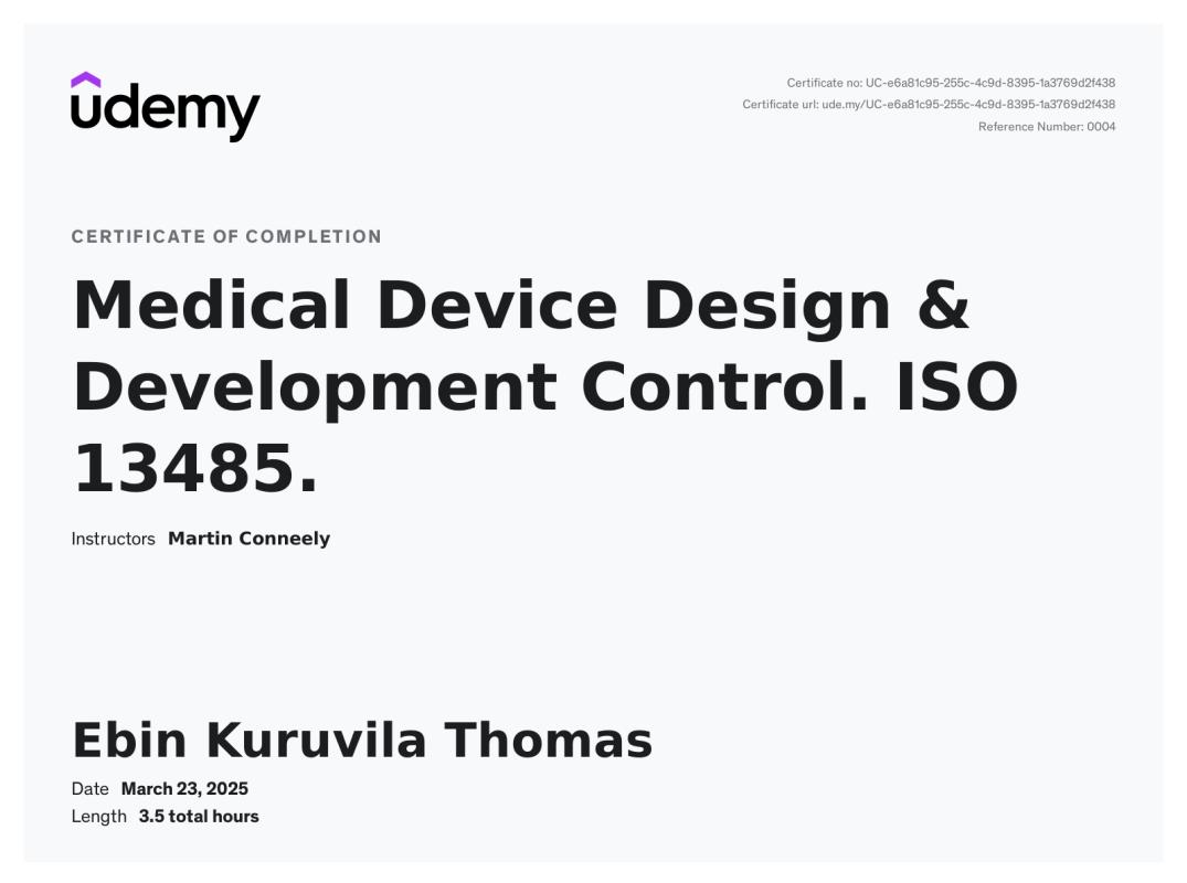 Udemy Course Completion Certificate | Ebin K Thomas Udemy Course Completion Certificate | Ebin K Thomas