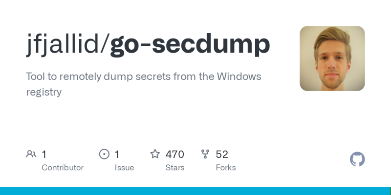 GitHub - jfjallid/go-secdump: Tool to remotely dump secrets from the ... GitHub - jfjallid/go-secdump: Tool to remotely dump secrets from the ...