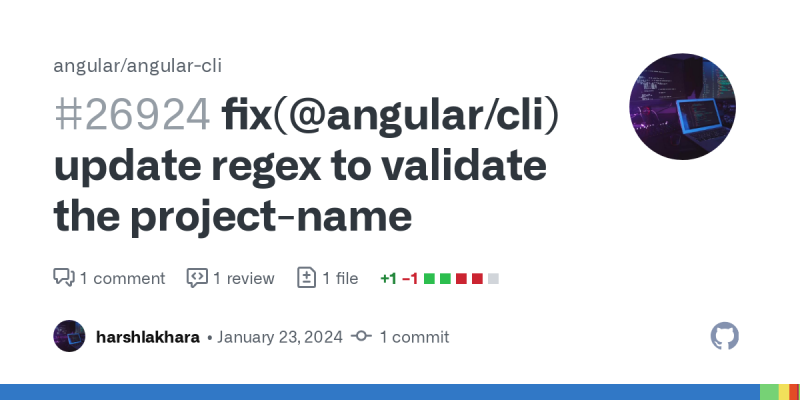 fix(@angular/cli): update regex to validate the project-name by ... fix(@angular/cli): update regex to validate the project-name by ...