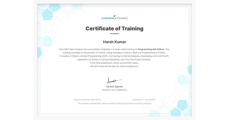 Harsh Kumar on LinkedIn: Successfully completed the Programming with ... Harsh Kumar on LinkedIn: Successfully completed the Programming with ...