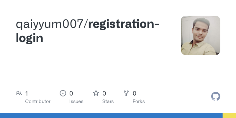 GitHub - qaiyyum007/registration-login | Abdul Qaiyyum GitHub - qaiyyum007/registration-login | Abdul Qaiyyum