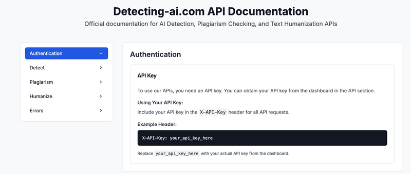 Detecting-ai.com API Documentation | Detecting AI Detecting-ai.com API Documentation | Detecting AI