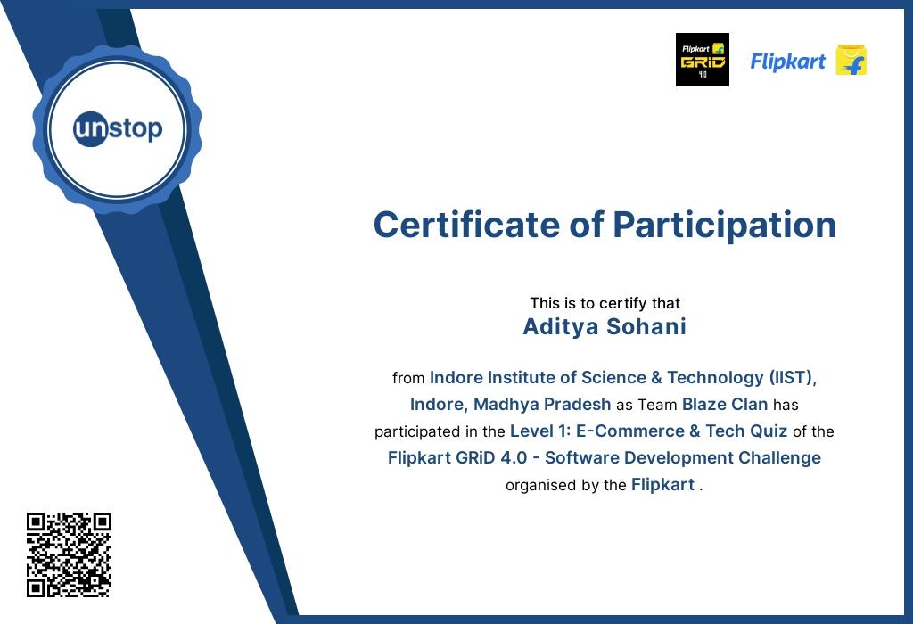 Aditya Sohani on LinkedIn: Certificate of Participation Aditya Sohani on LinkedIn: Certificate of Participation