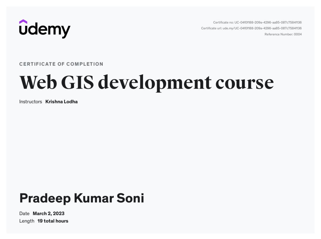 Pradeep Kumar Soni on LinkedIn: Udemy Course Completion Certificate Pradeep Kumar Soni on LinkedIn: Udemy Course Completion Certificate