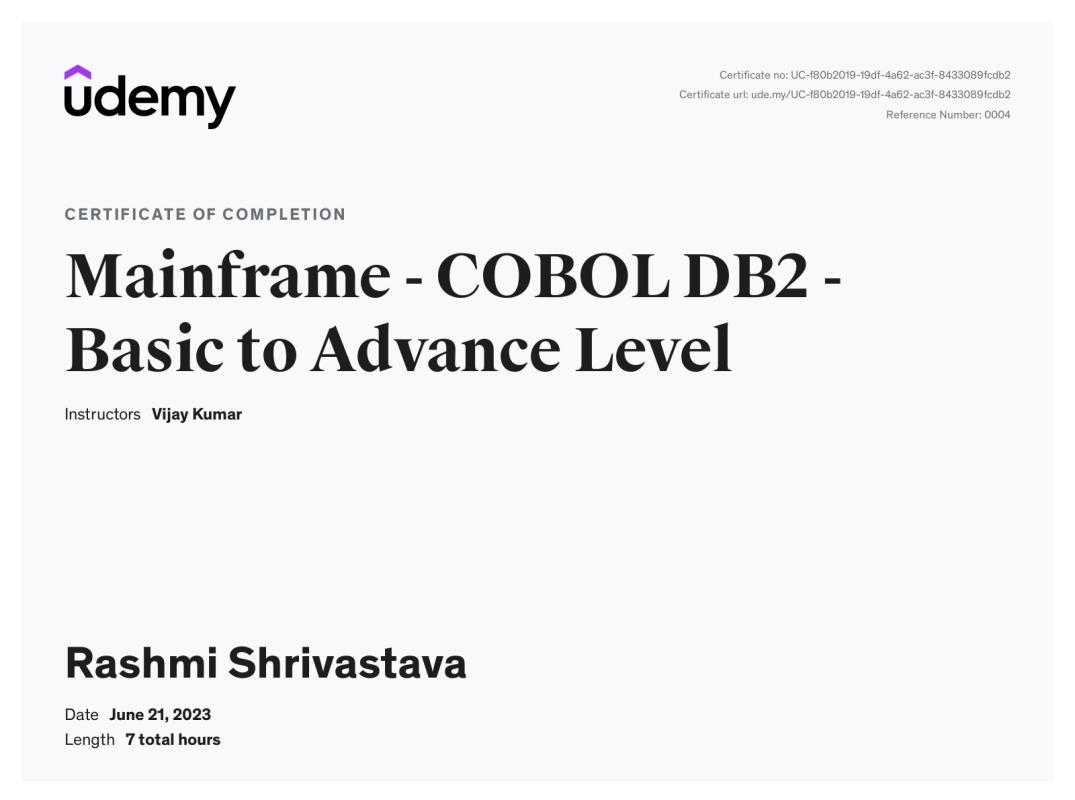 Rashmi Shrivastava on LinkedIn: Udemy Course Completion Certificate Rashmi Shrivastava on LinkedIn: Udemy Course Completion Certificate