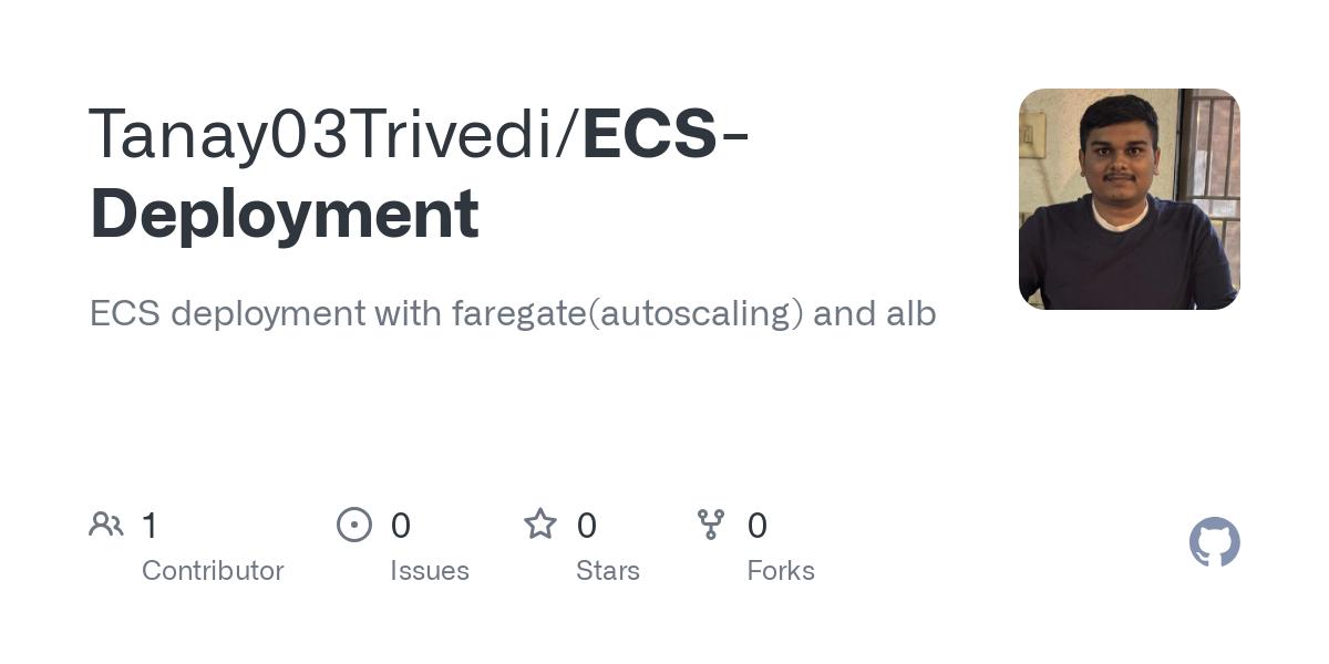 GitHub - Tanay03Trivedi/ECS-Deployment: ECS deployment with… | Tanay ... GitHub - Tanay03Trivedi/ECS-Deployment: ECS deployment with… | Tanay ...