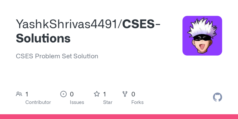 How to solve CSES problem sets | Yash Kumar Shrivas posted on the topic ... How to solve CSES problem sets | Yash Kumar Shrivas posted on the topic ...