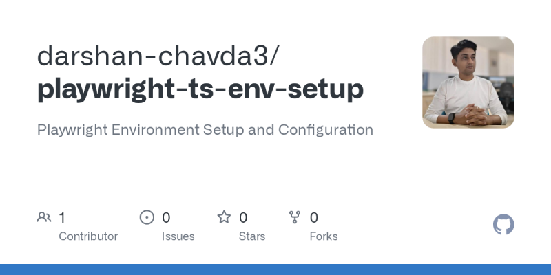 Darshan Chavda on LinkedIn: GitHub - darshan-chavda3/playwright-ts-env ... Darshan Chavda on LinkedIn: GitHub - darshan-chavda3/playwright-ts-env ...