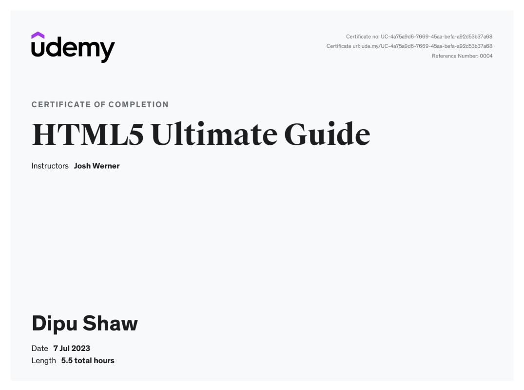 Dipu Shaw on LinkedIn: Udemy Course Completion Certificate Dipu Shaw on LinkedIn: Udemy Course Completion Certificate