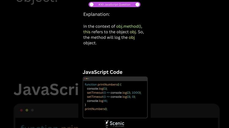 Scenic IT Solutions on LinkedIn: #30 JavaScript Interview Question # ... Scenic IT Solutions on LinkedIn: #30 JavaScript Interview Question # ...