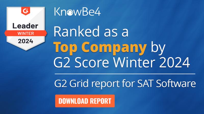 Ty Mouzon on LinkedIn: KnowBe4 Named a Leader in the Winter 2024 G2 ... Ty Mouzon on LinkedIn: KnowBe4 Named a Leader in the Winter 2024 G2 ...