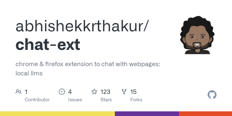 Abhishek Thakur on LinkedIn: GitHub - abhishekkrthakur/chat-ext Abhishek Thakur on LinkedIn: GitHub - abhishekkrthakur/chat-ext