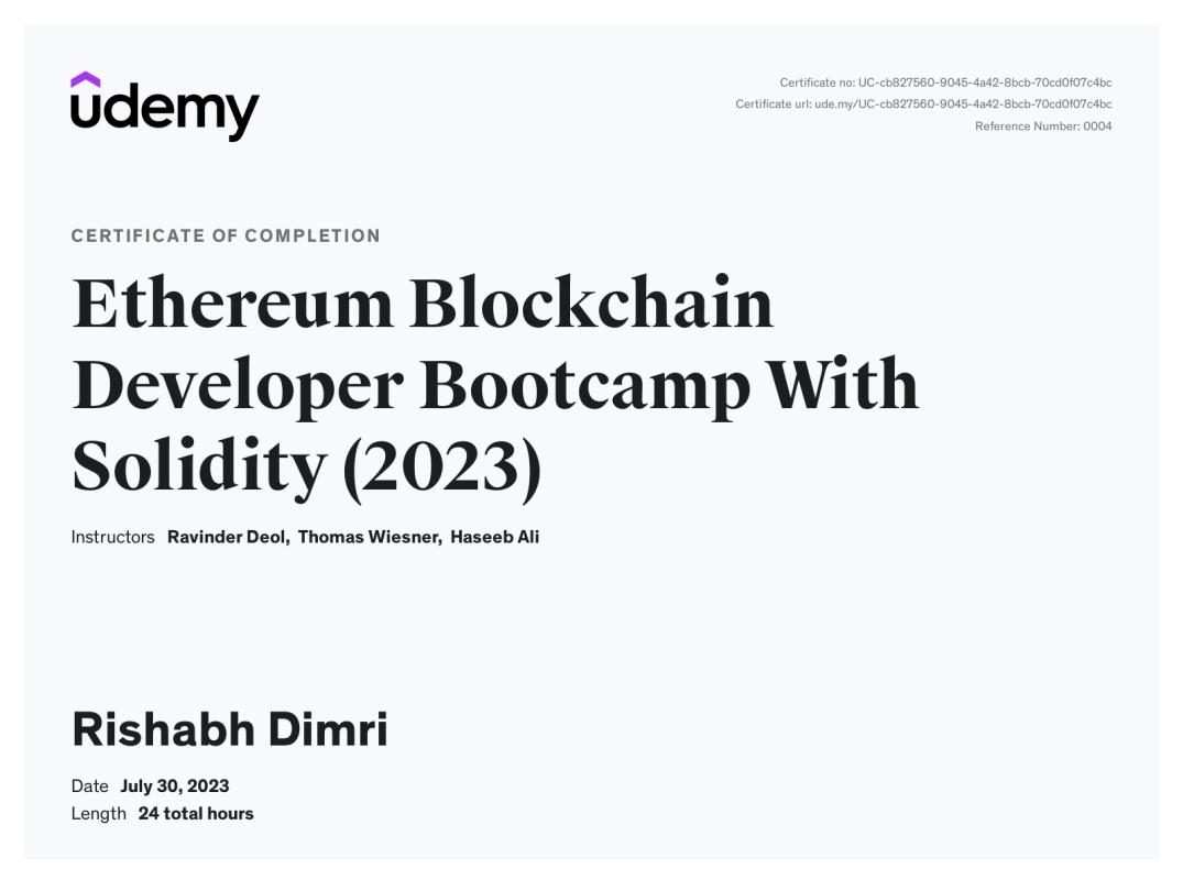 Udemy Course Completion Certificate | Rishabh Dimri Udemy Course Completion Certificate | Rishabh Dimri
