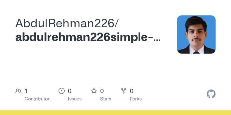 GitHub - AbdulRehman226/abdulrehman226simple-calculator | Abdul Rehman GitHub - AbdulRehman226/abdulrehman226simple-calculator | Abdul Rehman