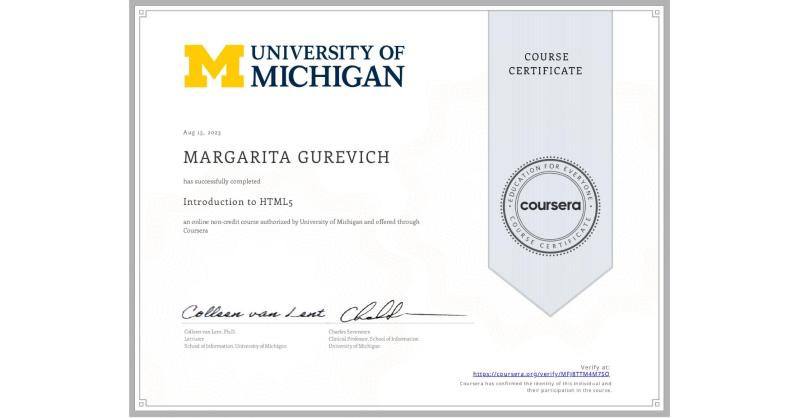 Greta Gurvits on LinkedIn: Completion Certificate for Introduction to HTML5 Greta Gurvits on LinkedIn: Completion Certificate for Introduction to HTML5