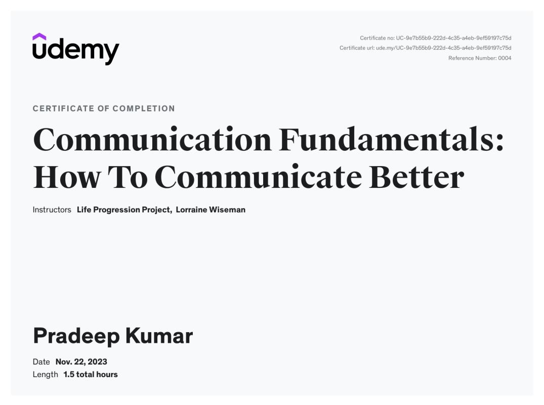 Pradeep Kumar on LinkedIn: Udemy Course Completion Certificate Pradeep Kumar on LinkedIn: Udemy Course Completion Certificate
