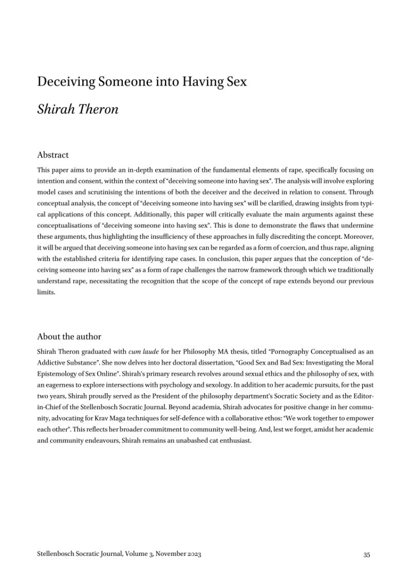 Shirah Theron on LinkedIn: (PDF) Deceiving Someone into Having Sex Shirah Theron on LinkedIn: (PDF) Deceiving Someone into Having Sex