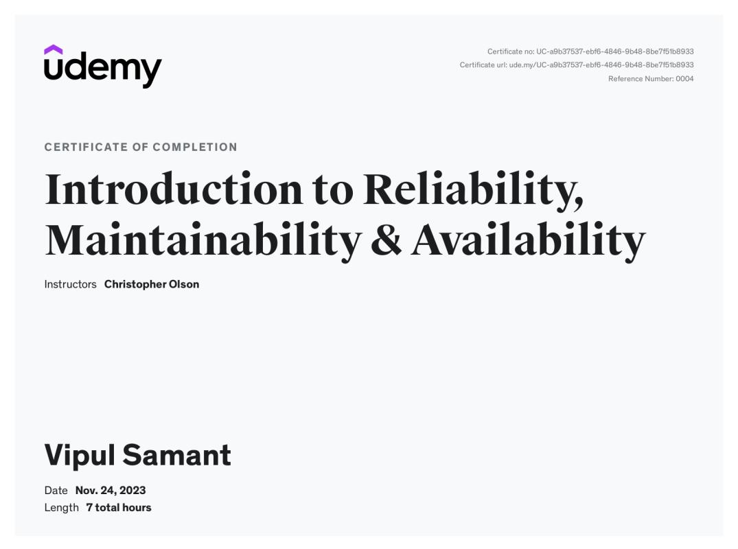 VIPUL SAMANT on LinkedIn: Udemy Course Completion Certificate VIPUL SAMANT on LinkedIn: Udemy Course Completion Certificate