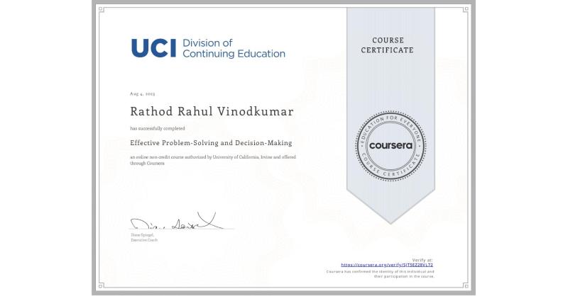 Rahul Rathod on LinkedIn: Completion Certificate for Effective Problem ... Rahul Rathod on LinkedIn: Completion Certificate for Effective Problem ...