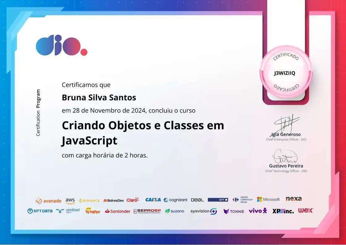 Criando Objetos e Classes em JavaScript | Bruna Silva Criando Objetos e Classes em JavaScript | Bruna Silva