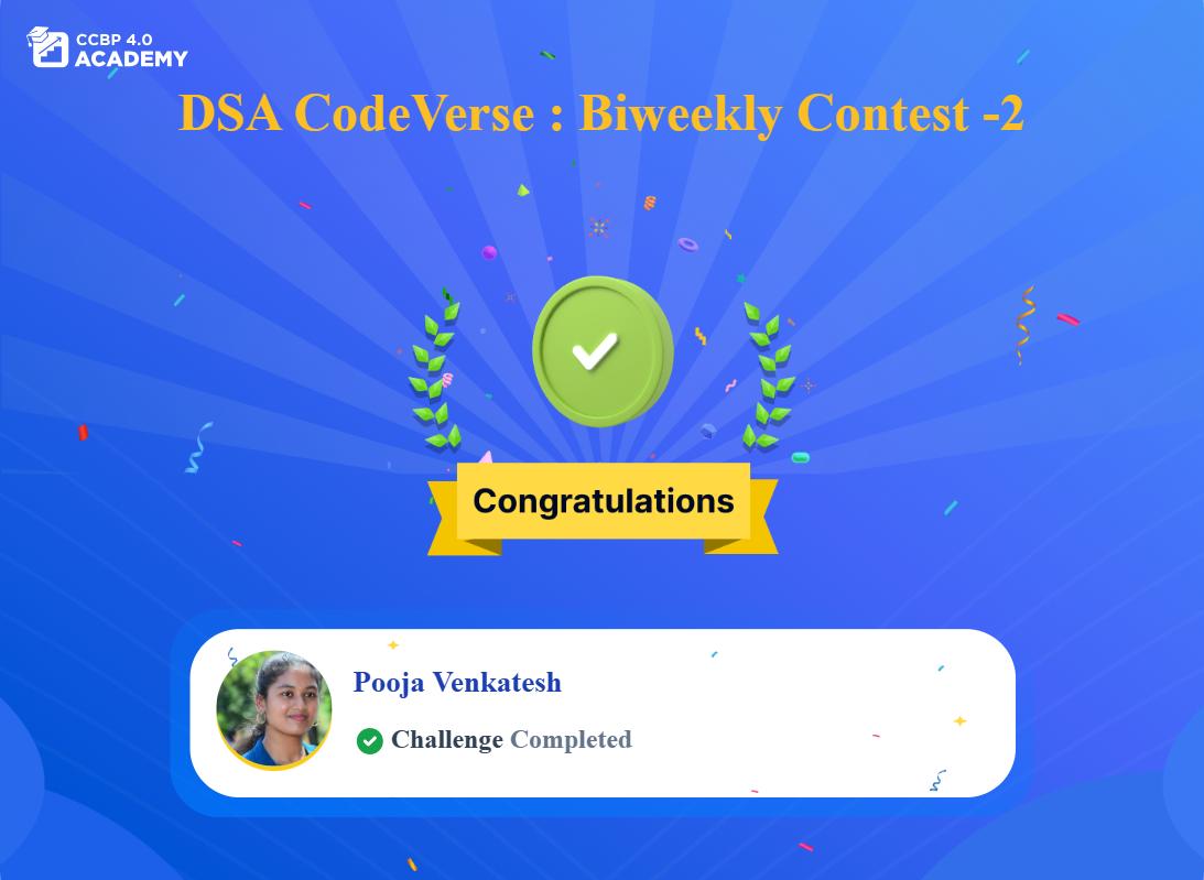 Pooja Venkatesh on LinkedIn: #dsacodeverse #nxtwave #nxtcode #ccbp # ... Pooja Venkatesh on LinkedIn: #dsacodeverse #nxtwave #nxtcode #ccbp # ...