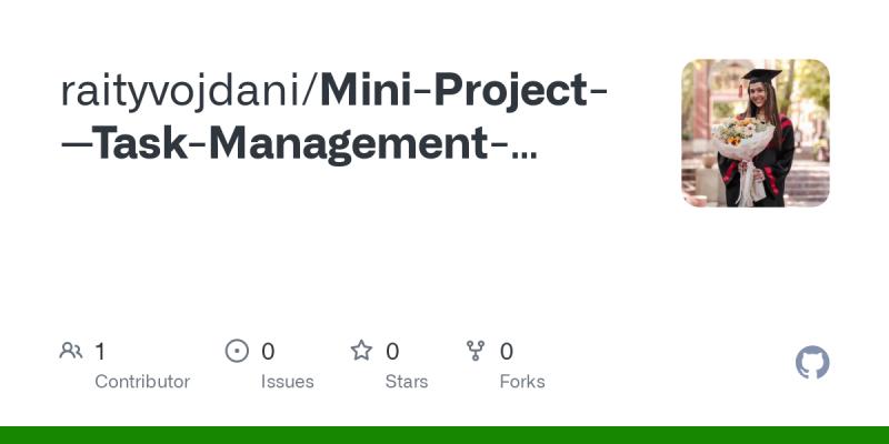 Raity Vojdani on LinkedIn: GitHub - raityvojdani/Mini-Project---Task ... Raity Vojdani on LinkedIn: GitHub - raityvojdani/Mini-Project---Task ...