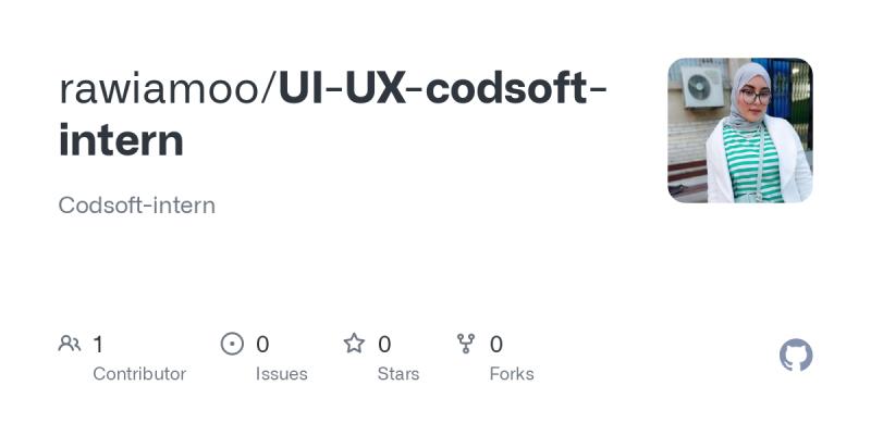 Rawia Mohammed on LinkedIn: GitHub - rawiamoo/UI-UX-codsoft-intern ... Rawia Mohammed on LinkedIn: GitHub - rawiamoo/UI-UX-codsoft-intern ...