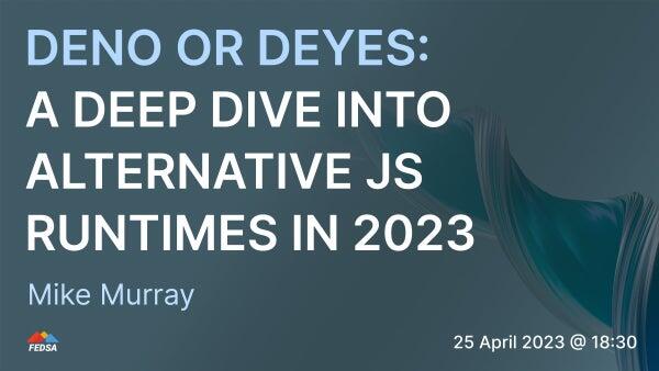 Mike M. on LinkedIn: Deno or De-yes: A deep dive into alternative JS ... Mike M. on LinkedIn: Deno or De-yes: A deep dive into alternative JS ...