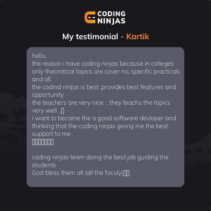 kartik yadav on LinkedIn: Codingninjas kartik yadav on LinkedIn: Codingninjas