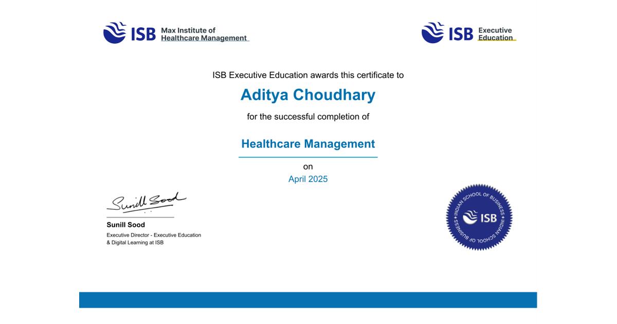 Healthcare Management • Aditya Choudhary • India-EMERITUS | DR. ADITYA ... Healthcare Management • Aditya Choudhary • India-EMERITUS | DR. ADITYA ...
