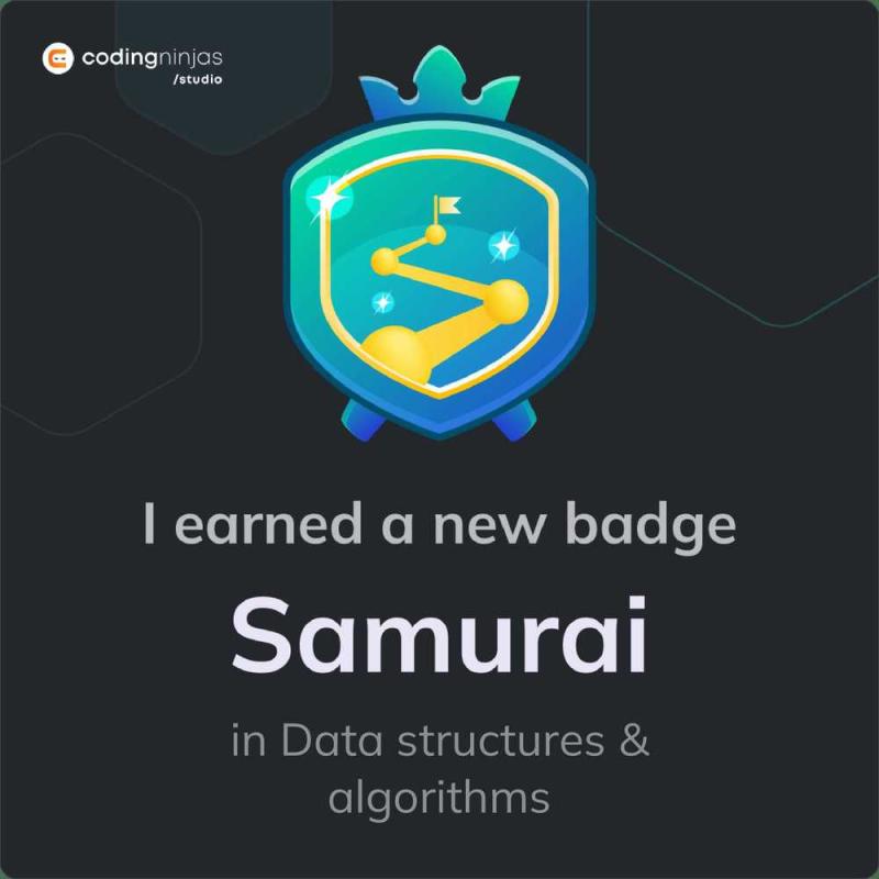 Madhav Kumar jha on LinkedIn: 🏆 SkillBadge Unlocked! | Coding Ninjas Studio Madhav Kumar jha on LinkedIn: 🏆 SkillBadge Unlocked! | Coding Ninjas Studio