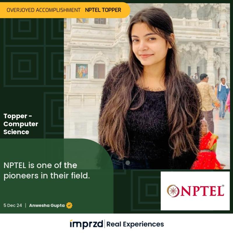 NPTEL | Anwesha Gupta NPTEL | Anwesha Gupta