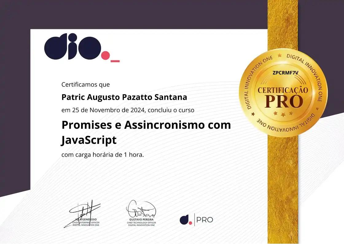Patric Santana on LinkedIn: Promises e Assincronismo com JavaScript Patric Santana on LinkedIn: Promises e Assincronismo com JavaScript