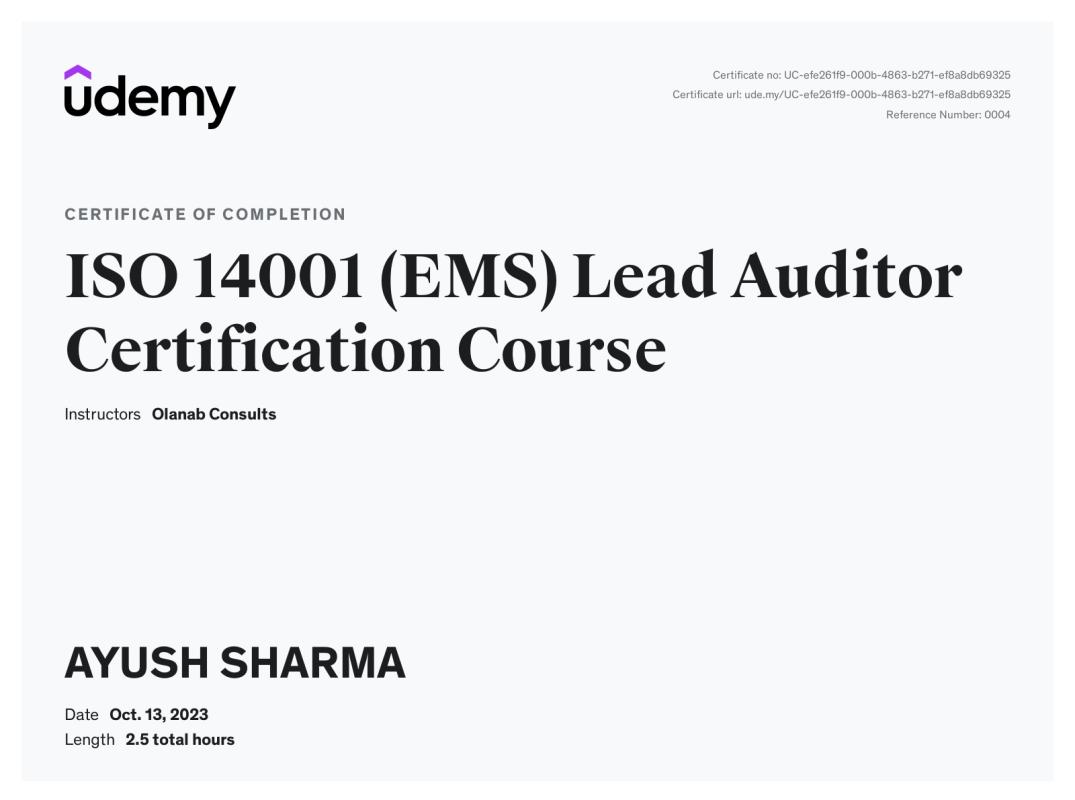 Ayush Sharma on LinkedIn: Udemy Course Completion Certificate Ayush Sharma on LinkedIn: Udemy Course Completion Certificate