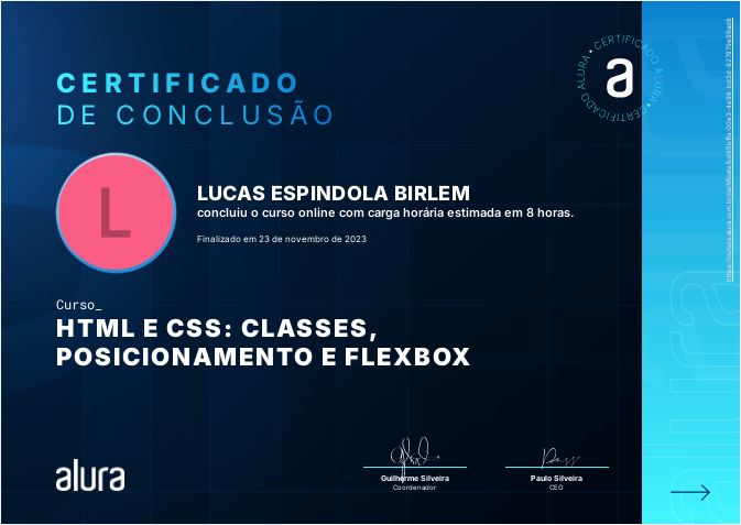 Lucas Espíndola Birlem on LinkedIn: Lucas Espindola Birlem - Curso HTML ... Lucas Espíndola Birlem on LinkedIn: Lucas Espindola Birlem - Curso HTML ...