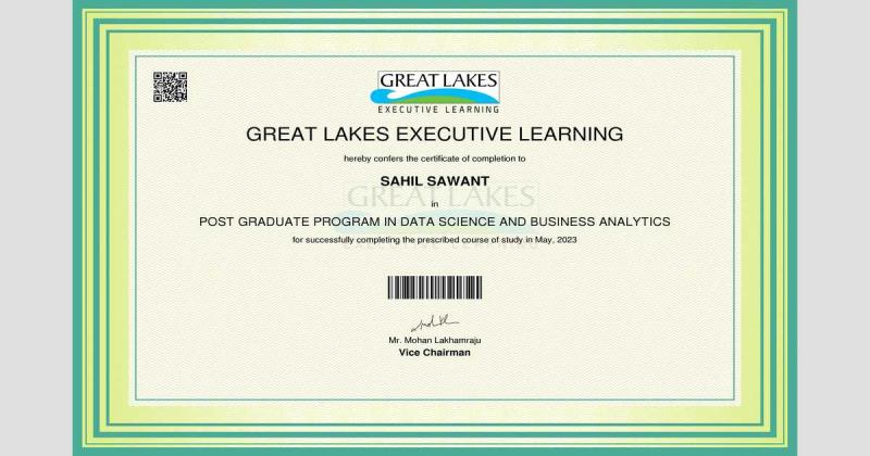 Sahil S. on LinkedIn: SAHIL SAWANT successfully completed PGP-DSBA program Sahil S. on LinkedIn: SAHIL SAWANT successfully completed PGP-DSBA program
