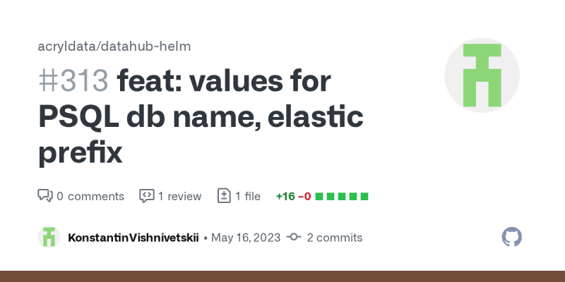 Konstantin Vishnivetskiy on LinkedIn: feat: values for PSQL db name ... Konstantin Vishnivetskiy on LinkedIn: feat: values for PSQL db name ...