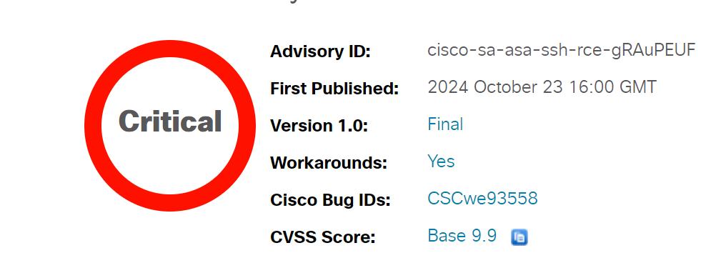 Ujjwal Baranwal on LinkedIn: CVE-2024-20329 (CVSS 9.9): Critical Cisco ... Ujjwal Baranwal on LinkedIn: CVE-2024-20329 (CVSS 9.9): Critical Cisco ...