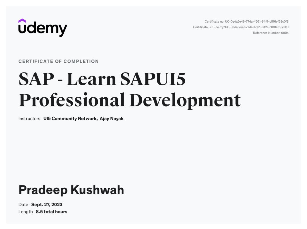 Pradeep Kumar Kushwah on LinkedIn: Udemy Course Completion Certificate Pradeep Kumar Kushwah on LinkedIn: Udemy Course Completion Certificate