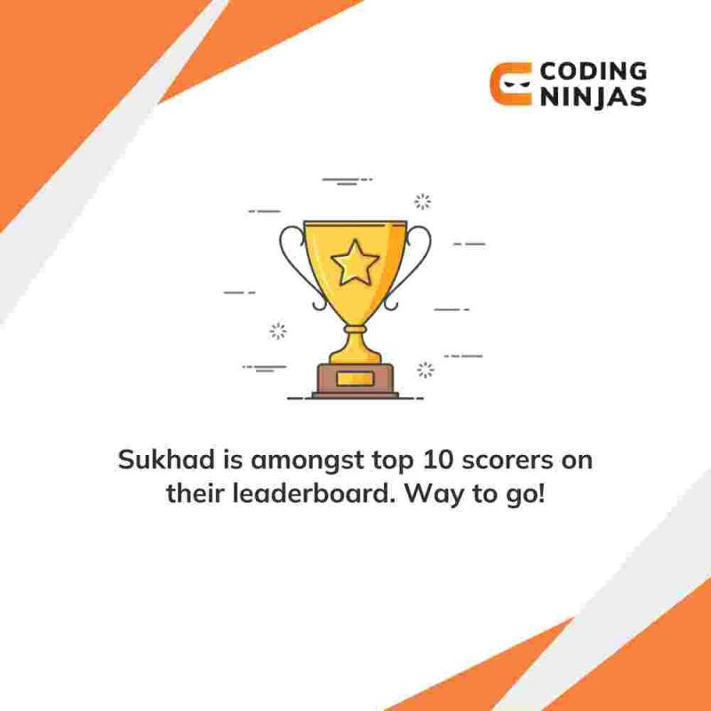 Codingninjas | Achievements | Sukhad Mehrotra Codingninjas | Achievements | Sukhad Mehrotra