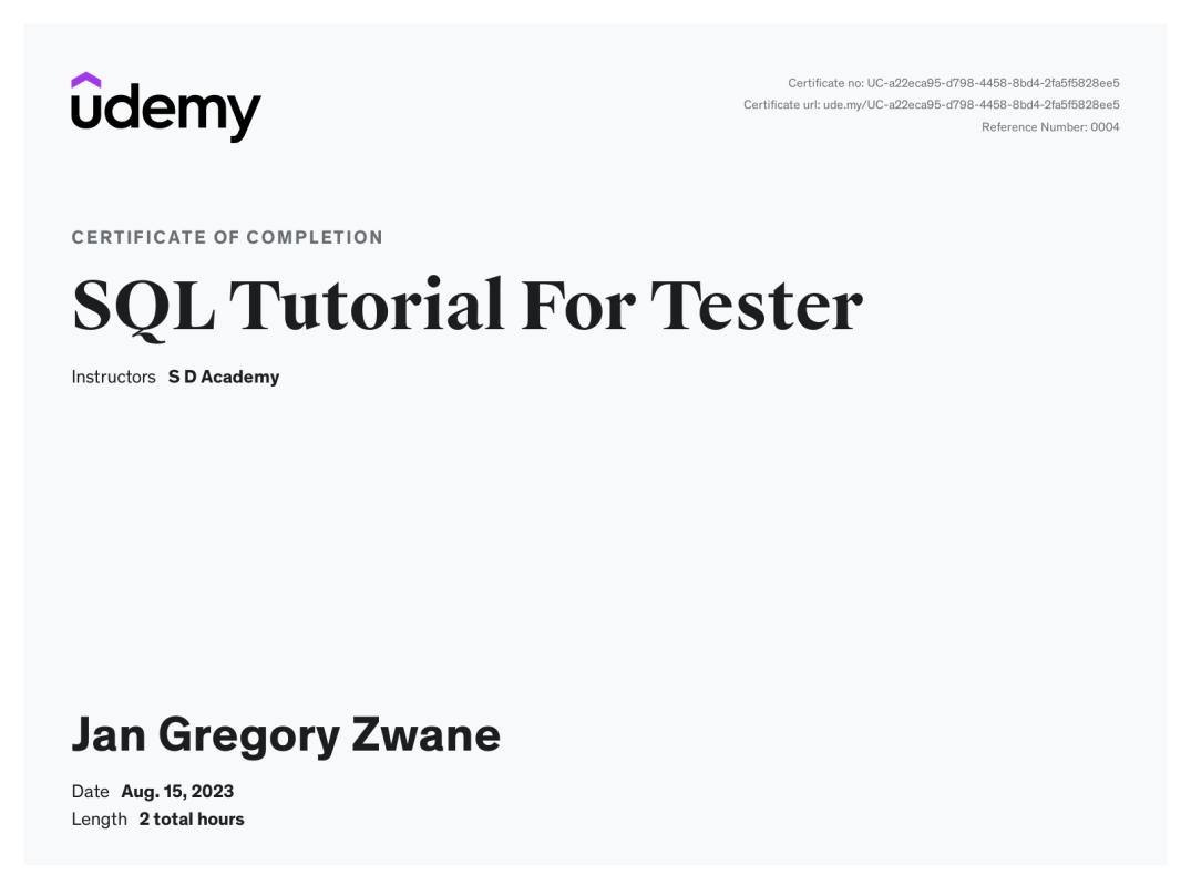 Gregory Zwane on LinkedIn: Udemy Course Completion Certificate Gregory Zwane on LinkedIn: Udemy Course Completion Certificate